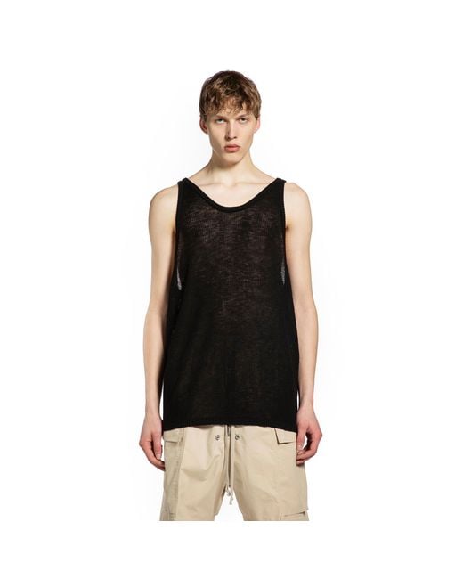 Rick Owens Temple Sheer Tank in Black for Men | Lyst UK