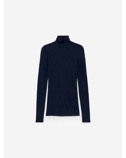 ARKET Roll-Neck Wool Top in Blue | Lyst UK