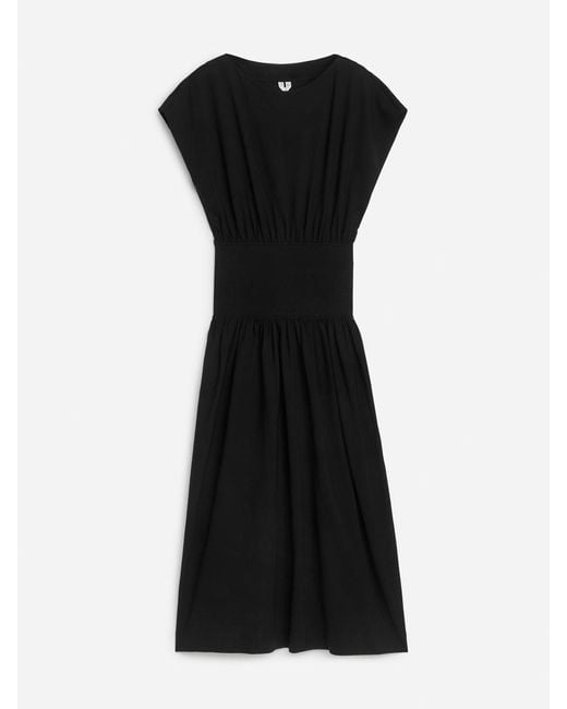 ARKET Panel-Waist Midi Dress in Black | Lyst UK