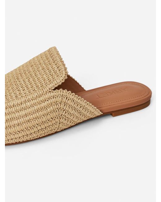 ARKET Flat Straw Mules in Pink | Lyst UK
