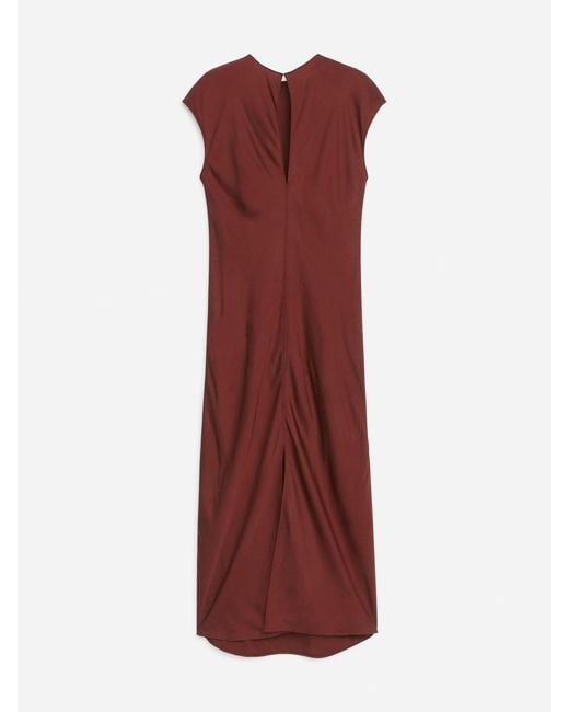 ARKET Cap-Sleeve Maxi Dress in Red | Lyst UK