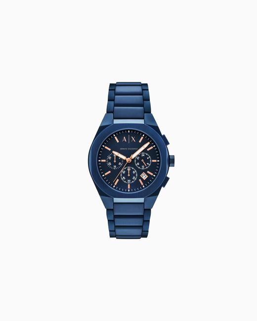 ARMANI EXCHANGE Sync Chronograph Stainless Steel Watch in Blue for Men ...