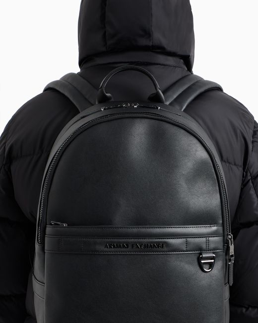 ARMANI EXCHANGE Backpack With External Pocket With Small Hook in Black ...