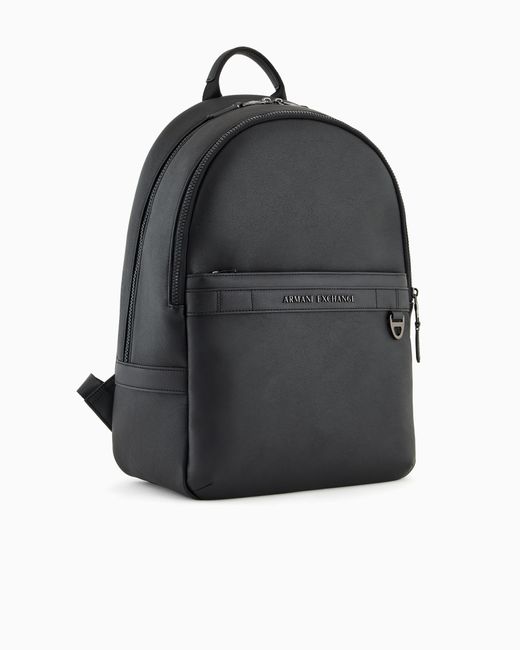 ARMANI EXCHANGE Backpack With External Pocket With Small Hook in Black ...