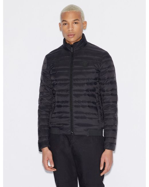 Armani Exchange Synthetic Packable Puffer Jacket in Black for Men - Lyst