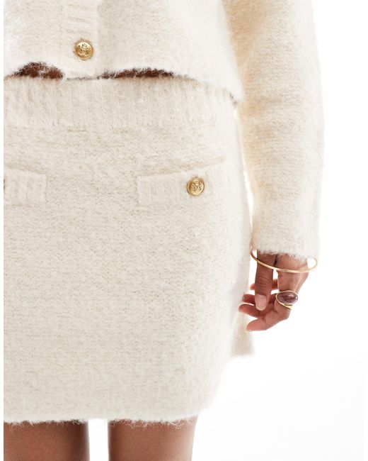 ASOS Boucle Mini Skirt Co-ord in White | Lyst