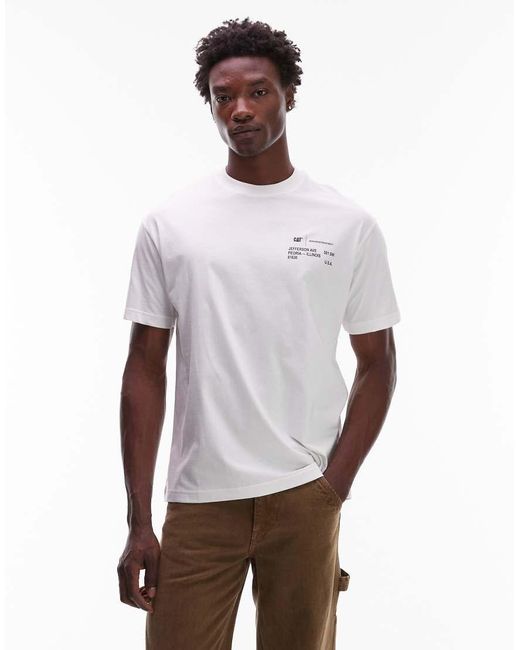 CAT WWR 180 Gsm Logo Loose Fit T-Shirt in White for Men | Lyst UK