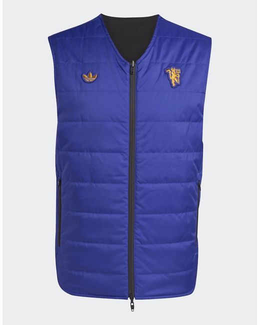 adidas Originals Manchester United Terrace Icons Vest in Grey for Men ...