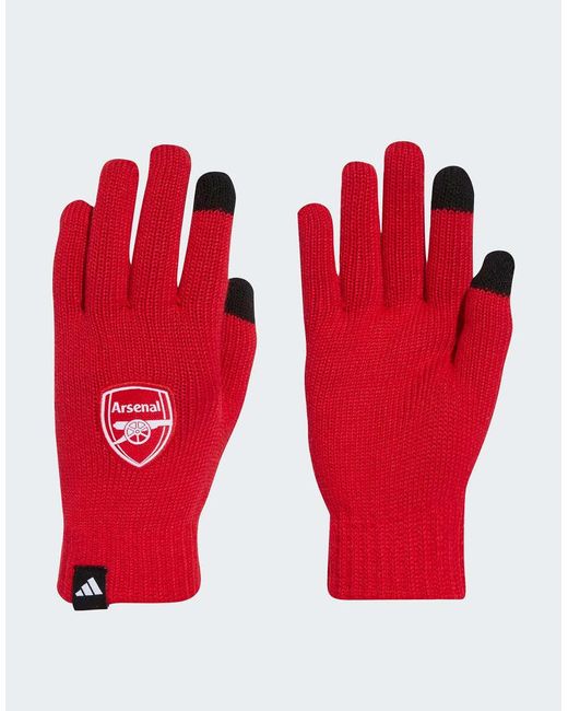 adidas Originals Arsenal Gloves in Red | Lyst UK