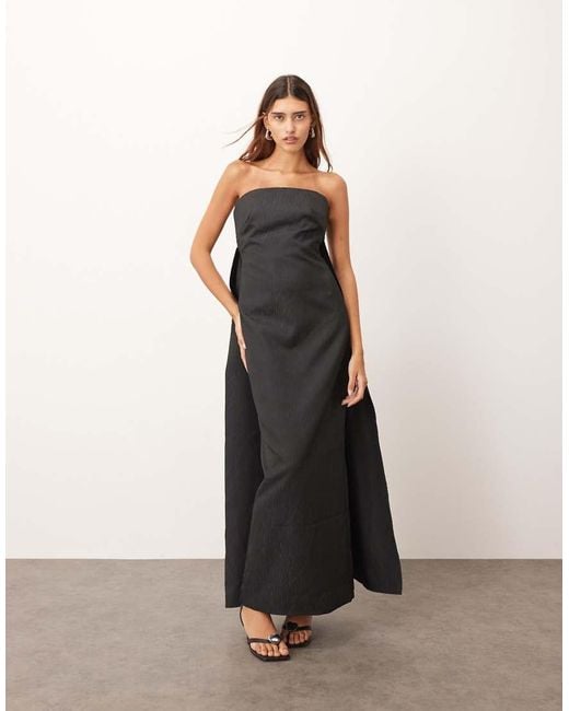 ARRANGE Bandeau Structured Maxi Dress With Back Cut Out in Black | Lyst UK