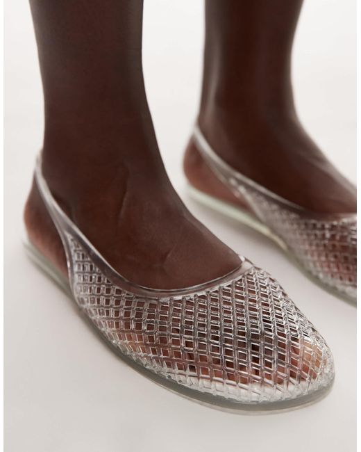 TOPSHOP Harper Jelly Slingback Ballet in Natural | Lyst
