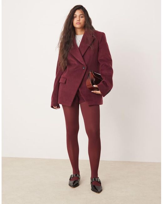 ASOS Extreme Shoulder Oversized Wool Look Blazer in Red | Lyst UK