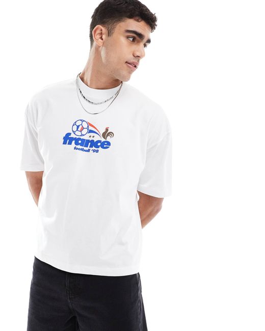 ASOS Boxy Oversized T-shirt With France Sport Graphic in White for Men | Lyst