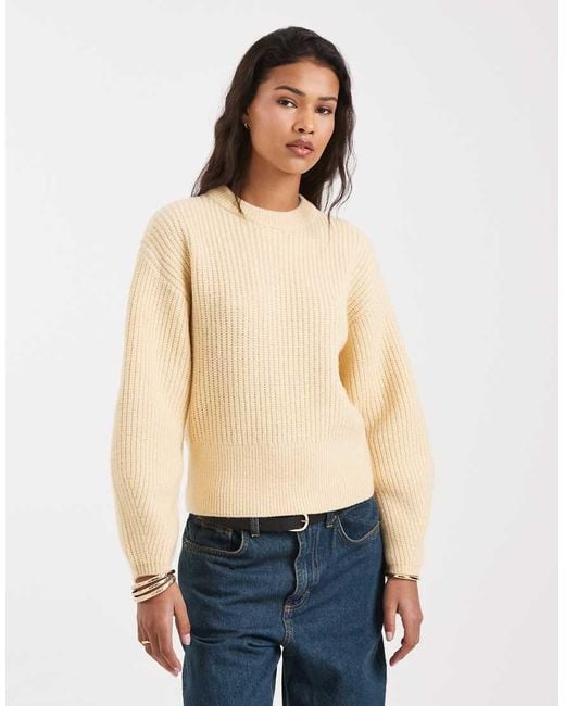 New Look Stitch Jumper in Natural | Lyst UK