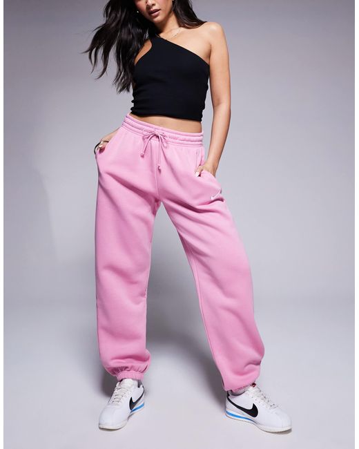 Nike Phoenix Fleece Tapered Sweatpants in Pink | Lyst