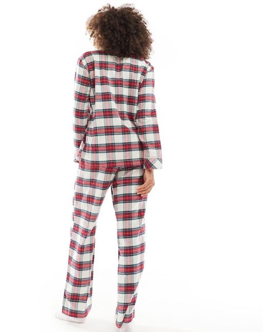 Ralph Lauren Folded Brushed Herringbone Twill Notch Collar Pyjama Set ...