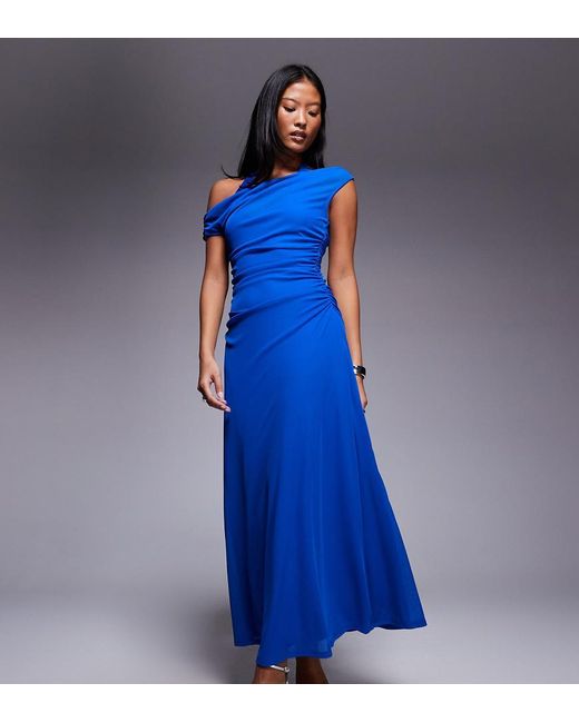 Forever New Petite Brooklyn Double Layered Mesh Midaxi Dress in Blue ...