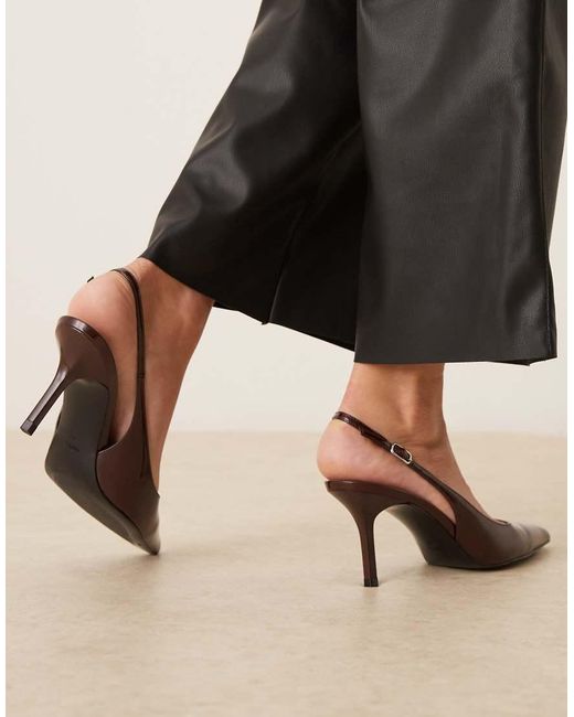 Mango Classic Sling Back Heel in Black | Lyst UK