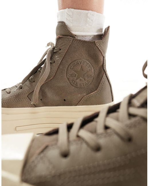 Converse Chuck 70 De Luxe Squared Platform Sneakers in Brown | Lyst