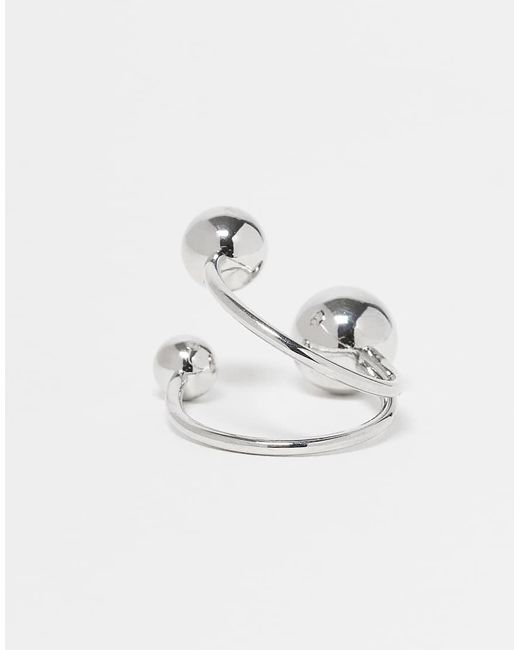 ASOS Wrap Around Ring With Sphere Details in White | Lyst UK