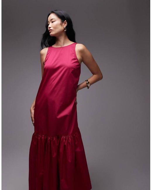 & Other Stories Maxi Dress With Drop Waist And Low Back in Red | Lyst UK