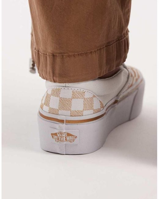 Vans Classic Slip-On Platform in Natural | Lyst UK