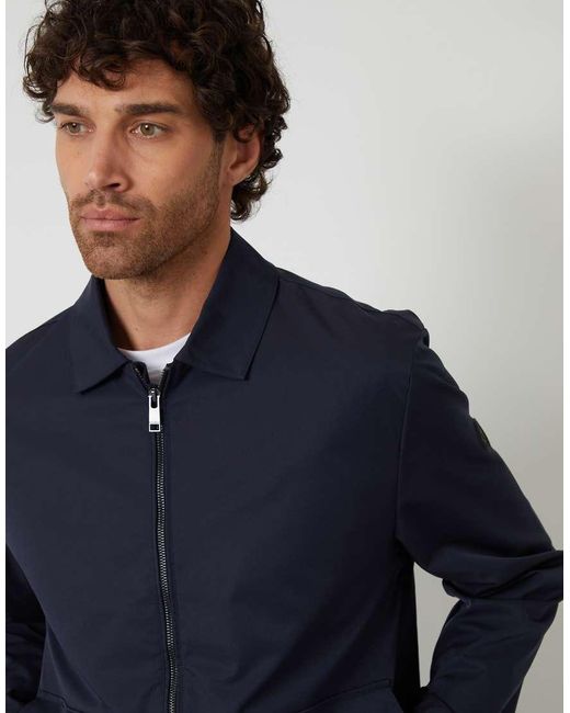 Threadbare Patch Pocket Collared Zip-Through Jacket in Blue for Men ...