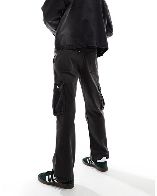 PacSun Patch Pocket Wide Leg Cargo Pants in Black for Men | Lyst