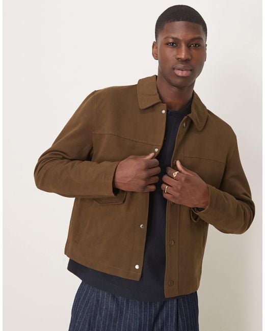ASOS Cropped Harrington Jacket in Gray for Men | Lyst