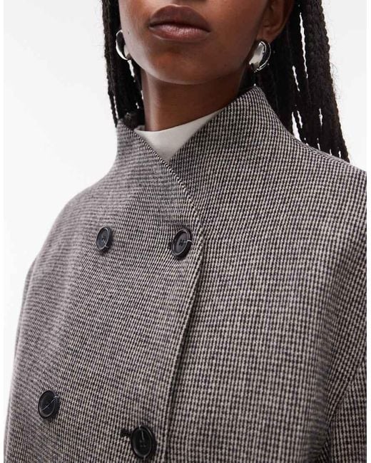 ARKET Wool Blend Jacket With High Neck Shawl Collar in Grey | Lyst UK