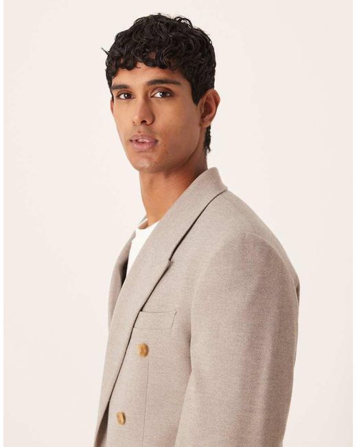 ASOS Relaxed Square Shoulder Suit Jacket in Natural for Men | Lyst UK