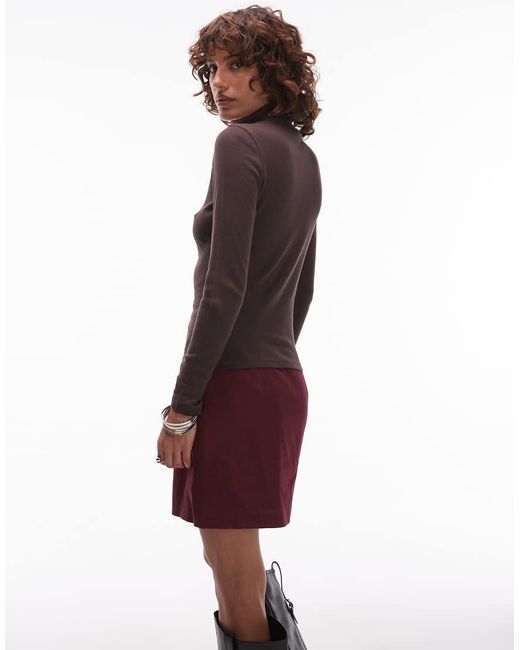 ASOS Roll Neck Second Skin Top in Purple | Lyst UK