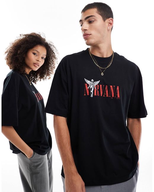 ASOS Unisex Oversized License Band T-shirt With Nirvana Angel Prints in ...