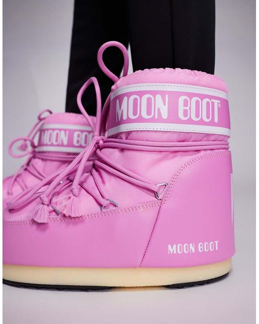 Moon Boot Moonboot Icon Low Nylon in Pink | Lyst UK