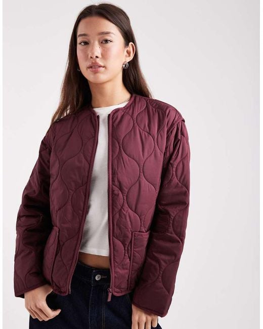 New Look Quilt Padded Jacket in Purple | Lyst UK
