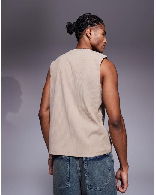 ASOS Boxy Tank in Blue for Men | Lyst