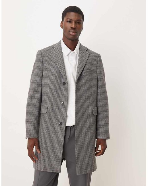 GANT Classic Two-Tone Wool Rich Coat in Grey for Men | Lyst UK