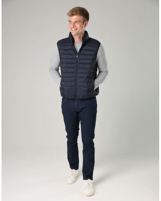 French Connection Superlight Funnel Neck Puffer Gilet in Blue for Men ...