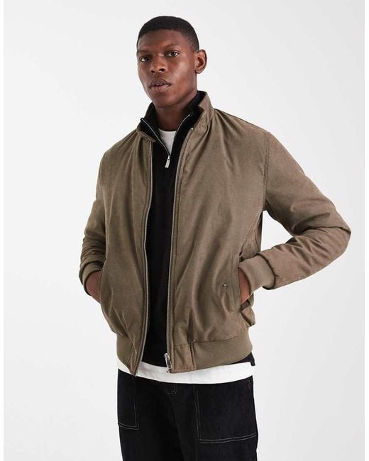 Brave Soul Zip Through Bomber Jacket in Grey for Men | Lyst UK