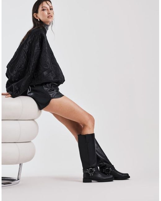 Tony Bianco Biker Knee-high Boots in Black | Lyst UK