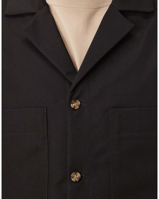ASOS Smart Co-ord Revere Harrington in Black for Men | Lyst