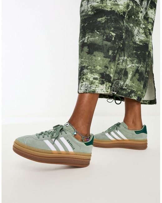 adidas Originals Gazelle Bold Platform Trainers in Green | Lyst UK