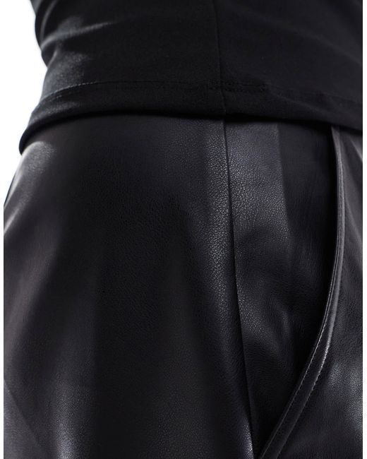 ASOS Asos Design Curve Leather Look Maxi Skirt With Side Split in Black ...