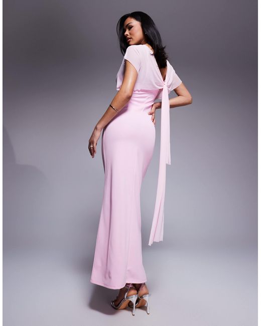 ASOS Sheer Overlay Maxi Dress in Purple | Lyst