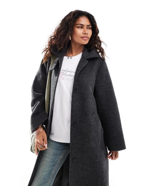 Weekday Gate Wool Blend Car Coat in Gray | Lyst