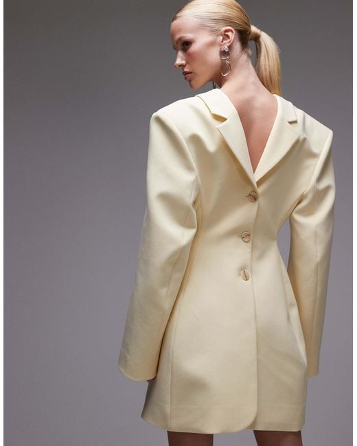 ASOS Sculpted Blazer Dress in Gray | Lyst