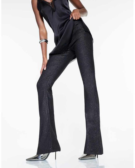 River Island Mid Rise Glitter Flared Jeans in Blue | Lyst UK