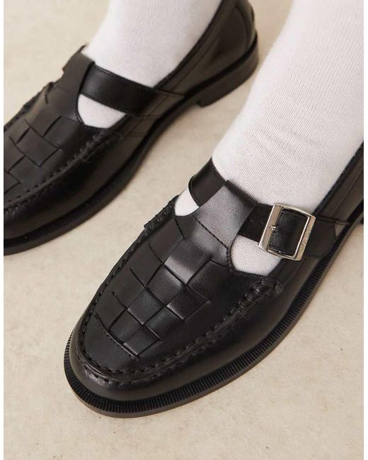 Walk London Rhea Weave Loafer in Brown | Lyst UK