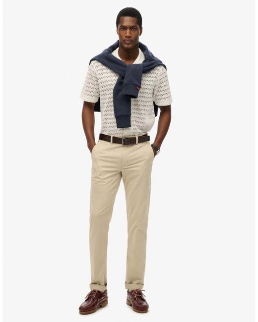 Superdry Knitted Texture Shirt in Natural for Men | Lyst UK