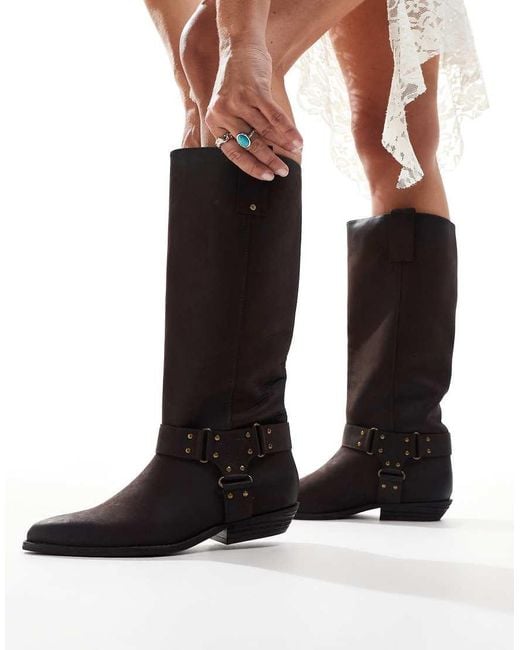 Bronx Kendra Western Knee Boots in Black | Lyst UK
